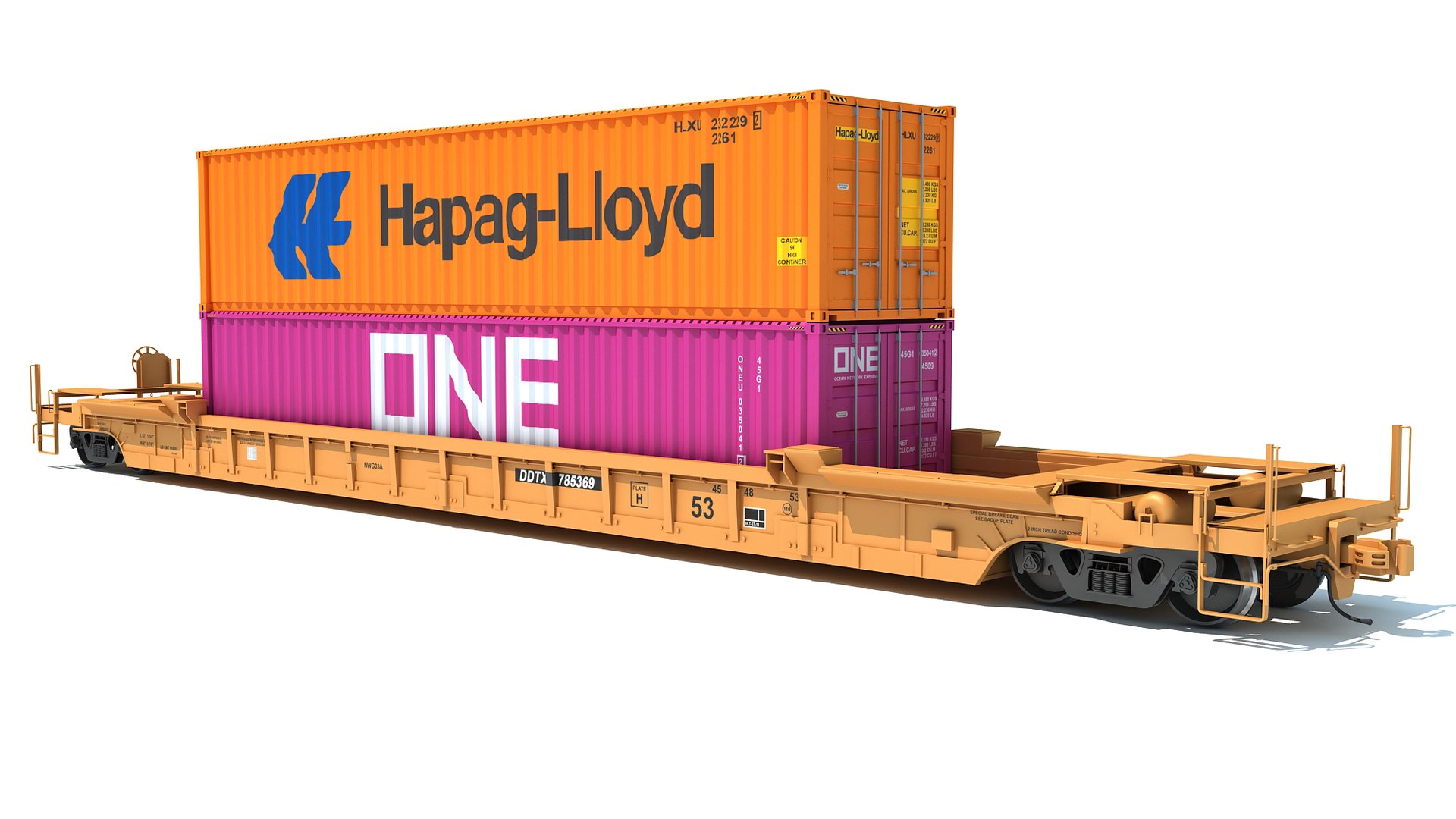 Railroad Double Stack Car 3D - TurboSquid 1608069