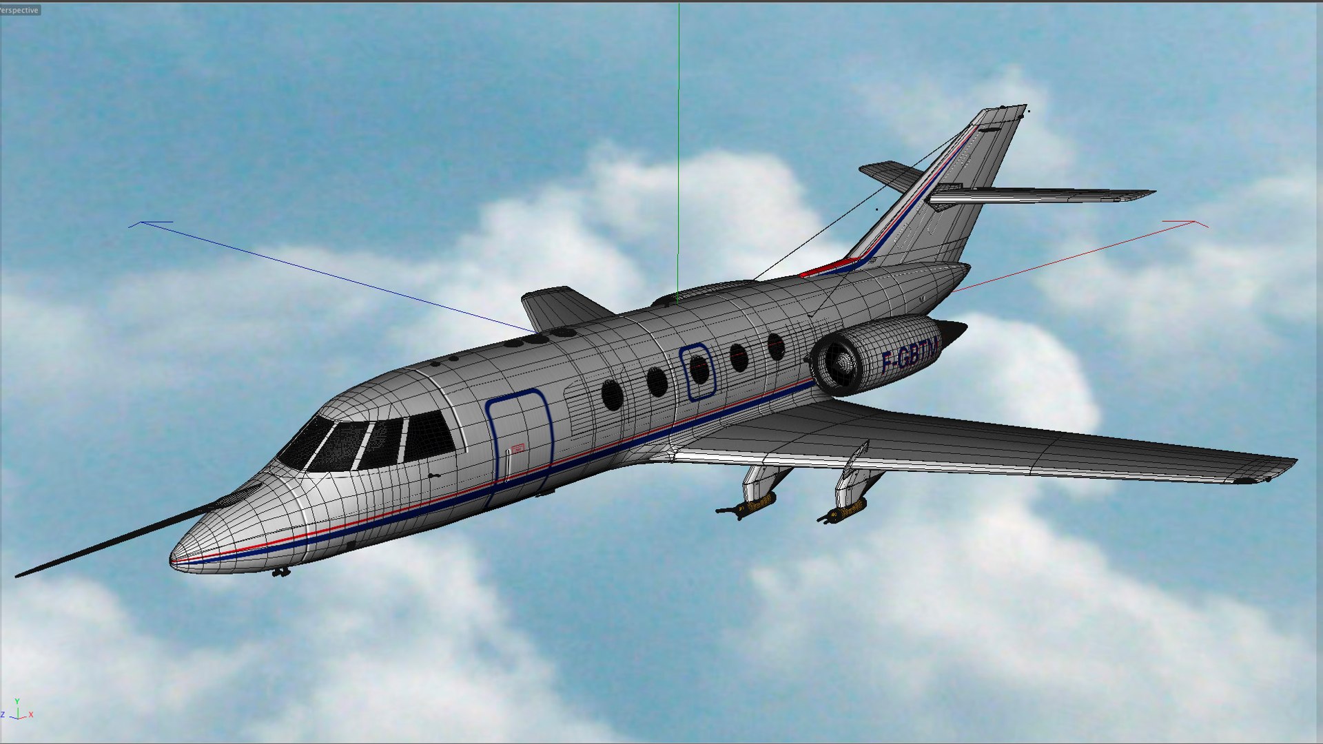 3d Falcon 20 Meteo Model