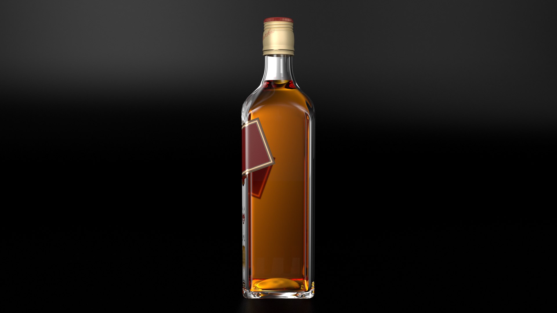 Johnnie Walker RED Label Whisky Bottle 3D Model - TurboSquid 1802225