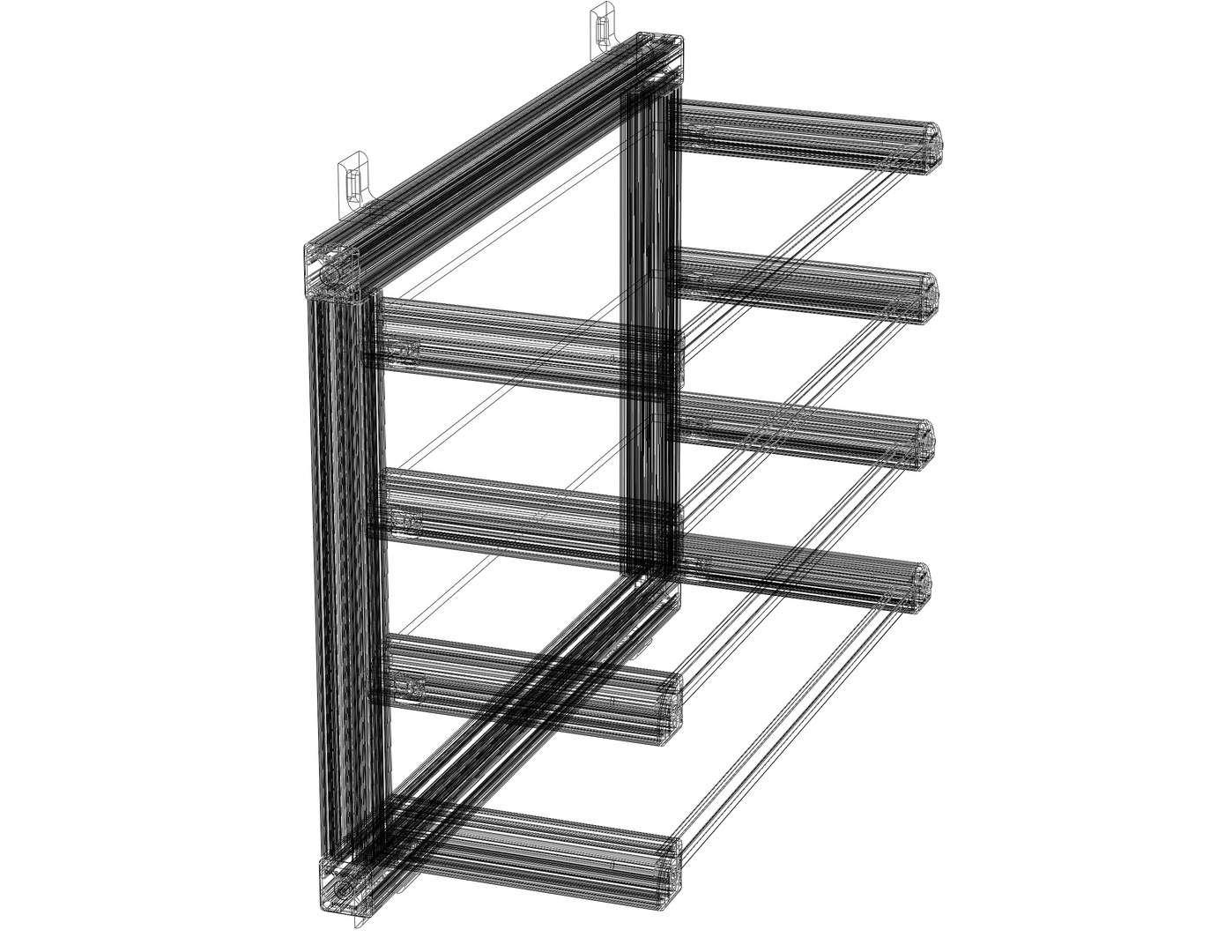 3D Aluminum Adjustable Shelf - Wall Mounted model - TurboSquid 2177100