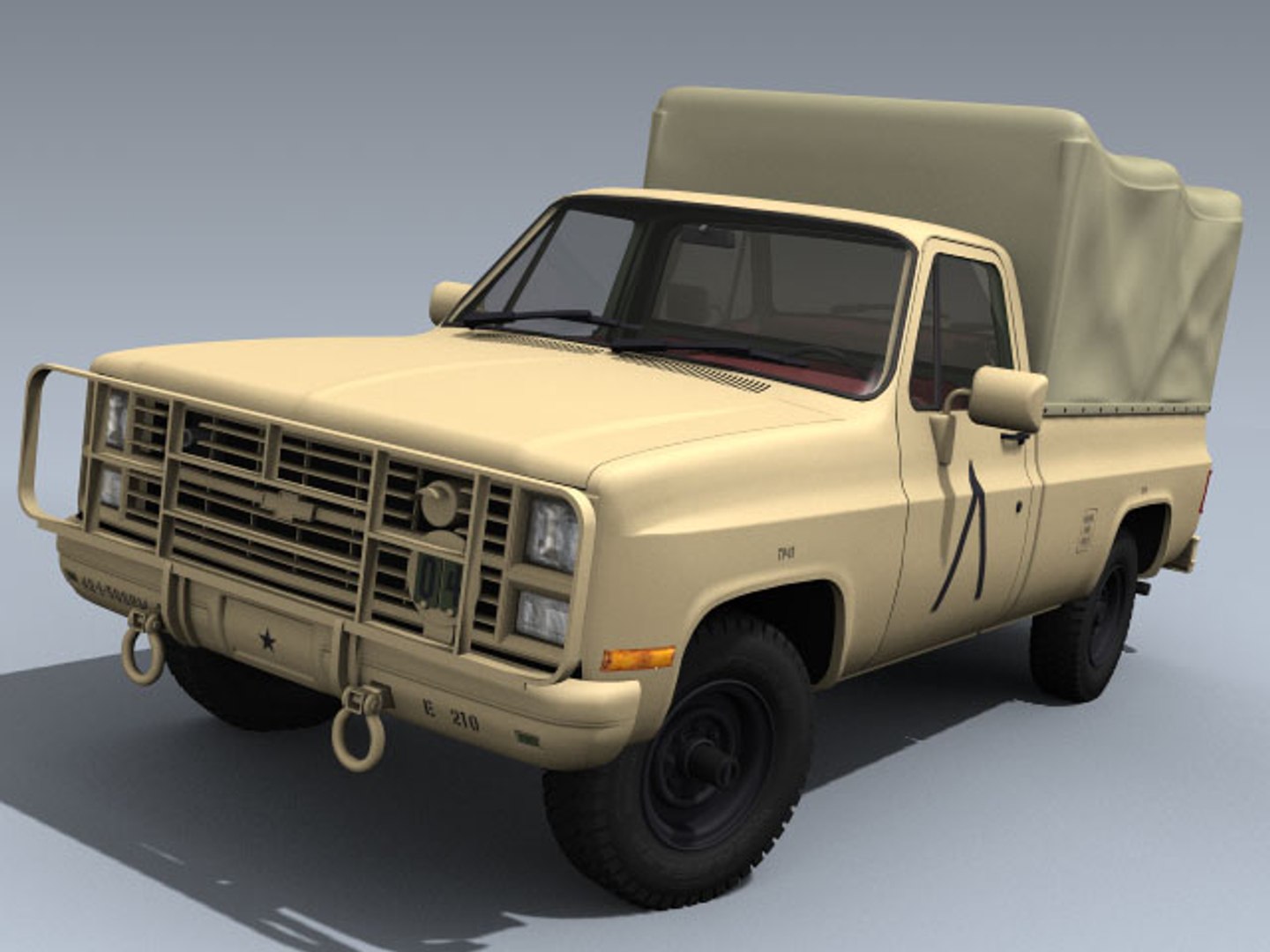 3d Model Army M1008 Desert