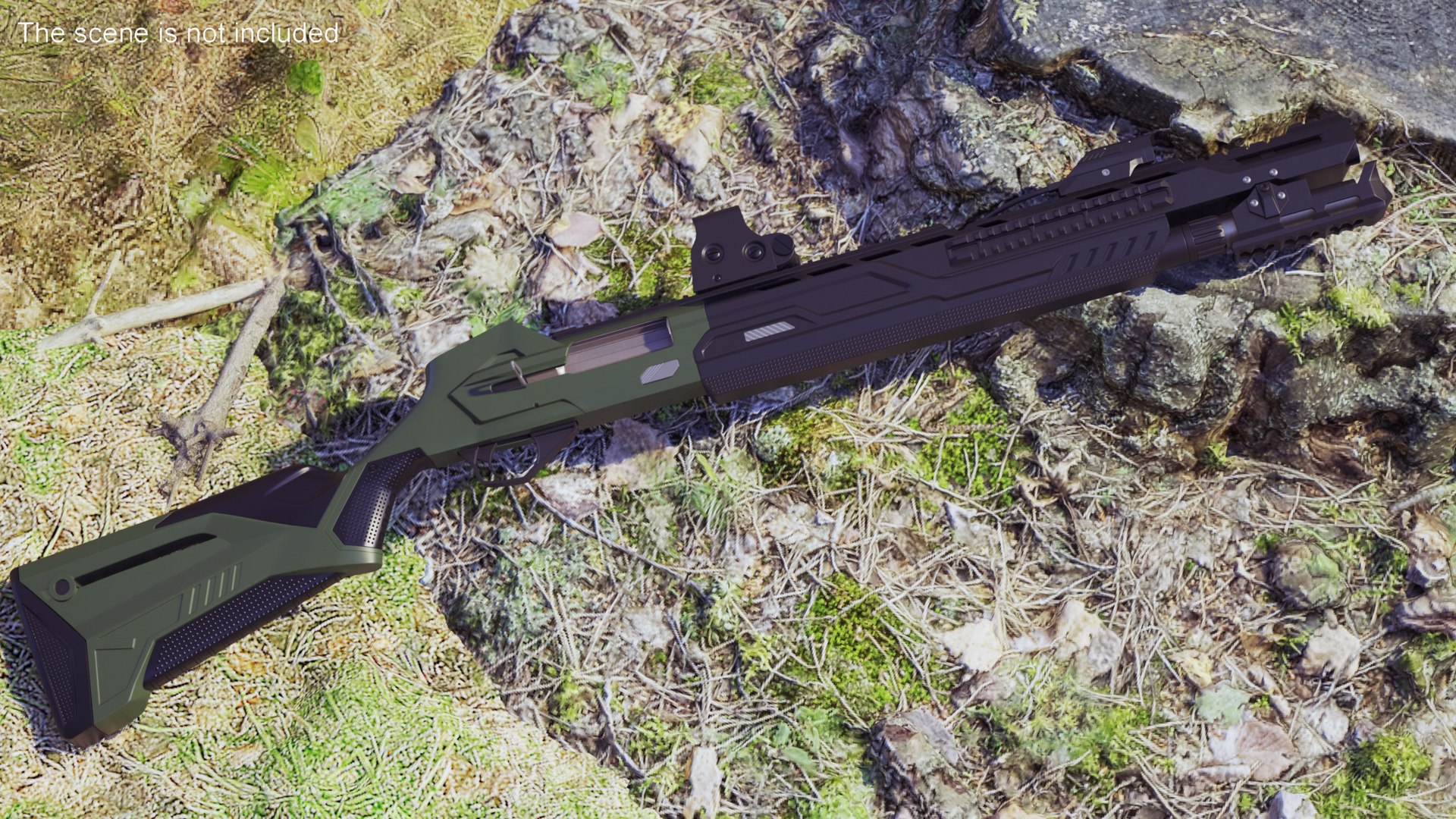 Futuristic Shotgun MP 155 Ultima Kalashnikov Green 3D model ...