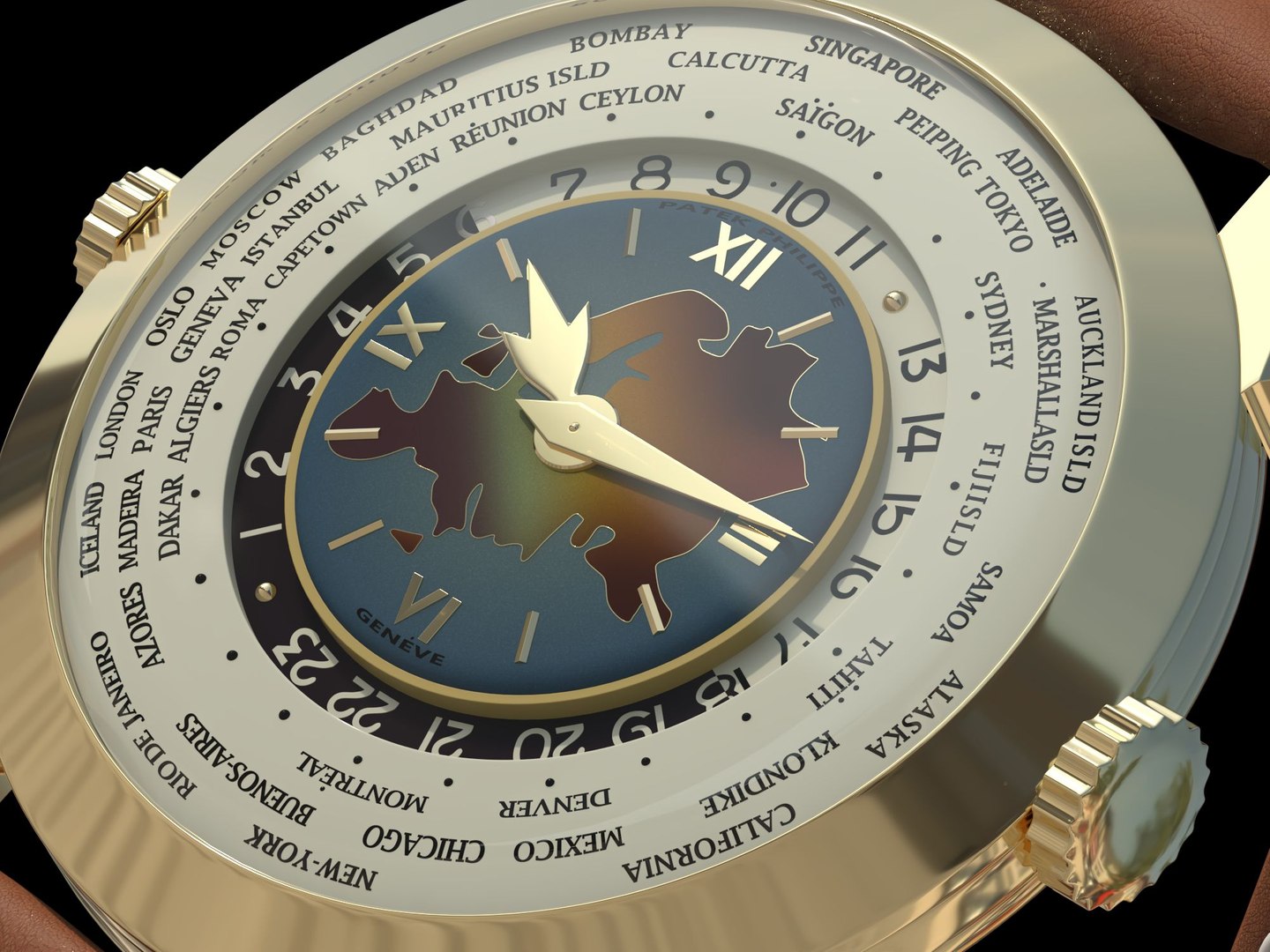 3D Patek Philippe Two Crown World Time 2523 Model - TurboSquid 1927858
