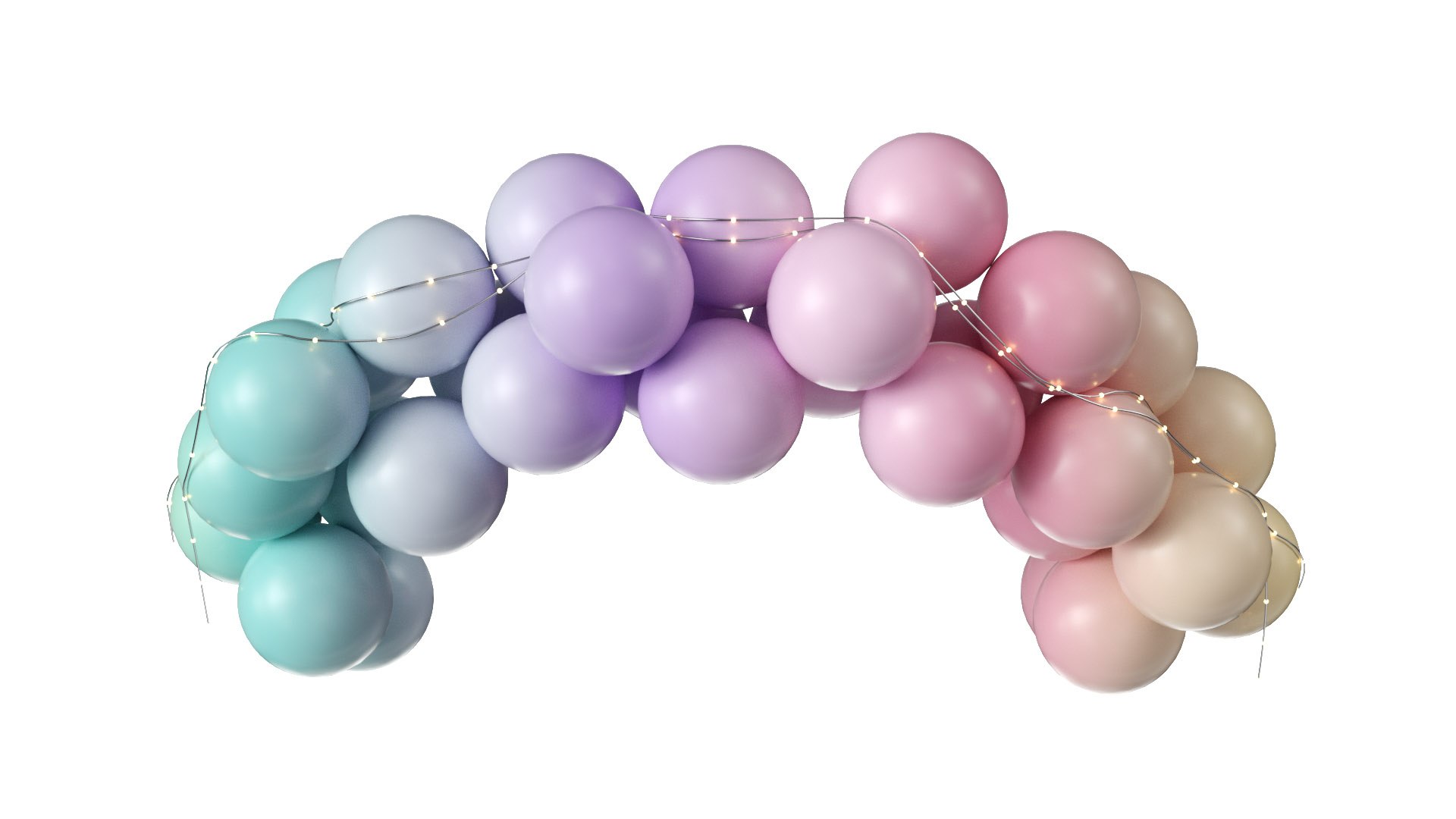 Colored Cartoon Balloon Arch 3D Model - TurboSquid 2199926