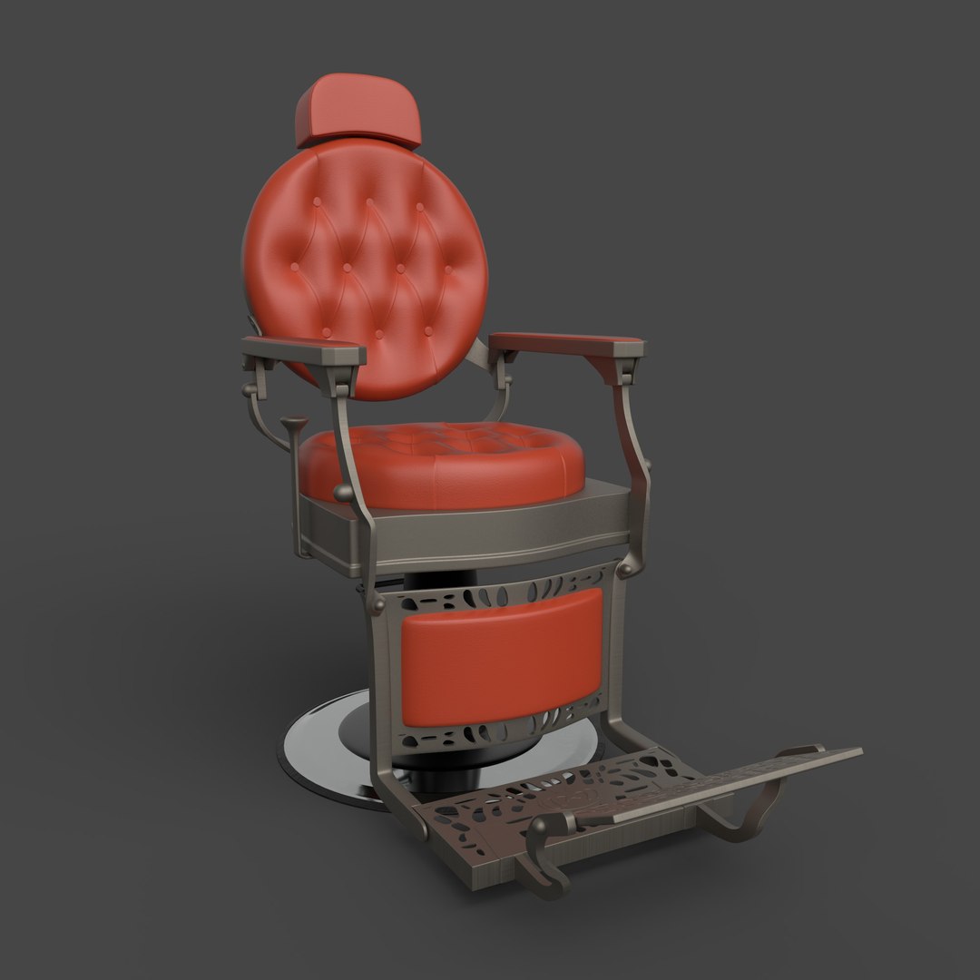 Stylish Vintage Barber Chair 3D Model - TurboSquid 1698204