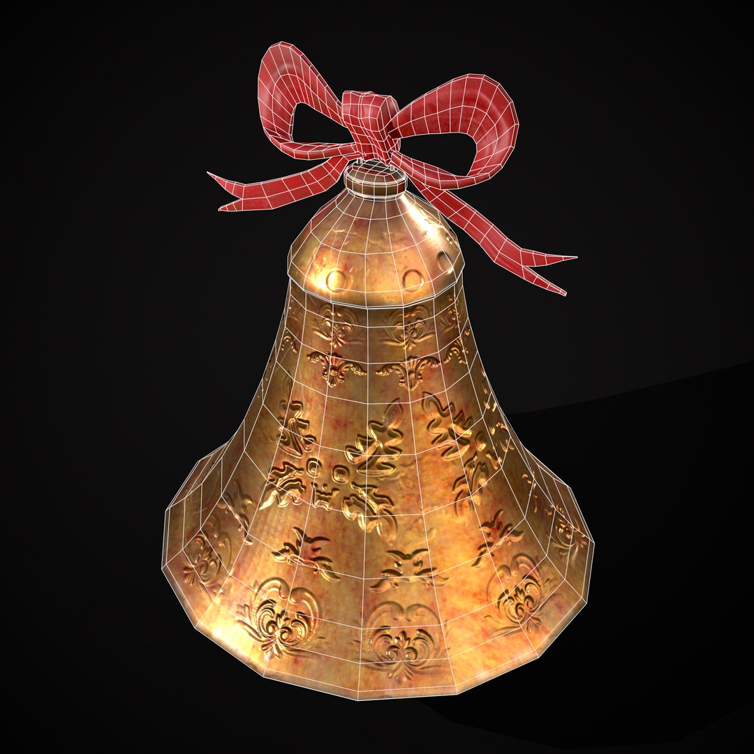 3D Gold Bell Tree Ornament - TurboSquid 2215216