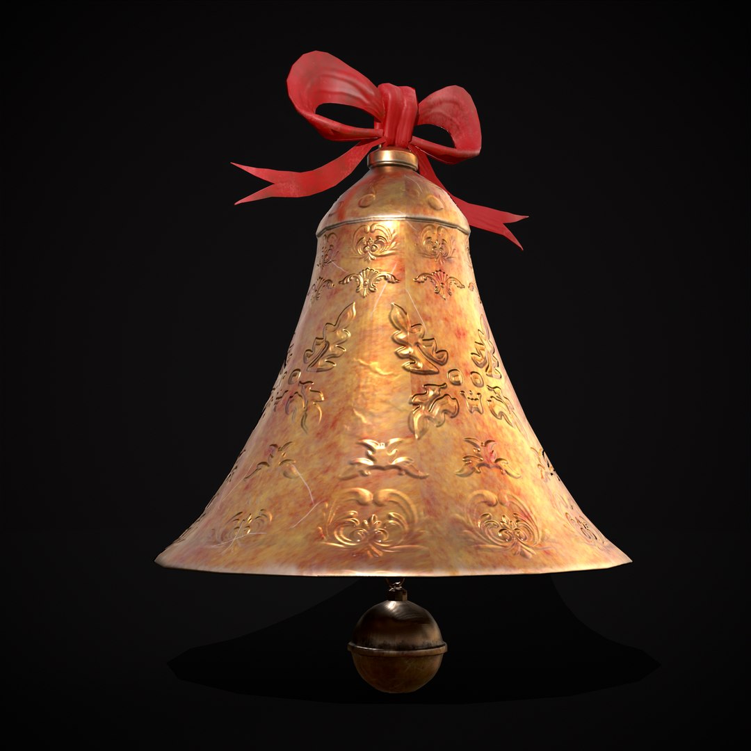 3D Gold Bell Tree Ornament - TurboSquid 2215216