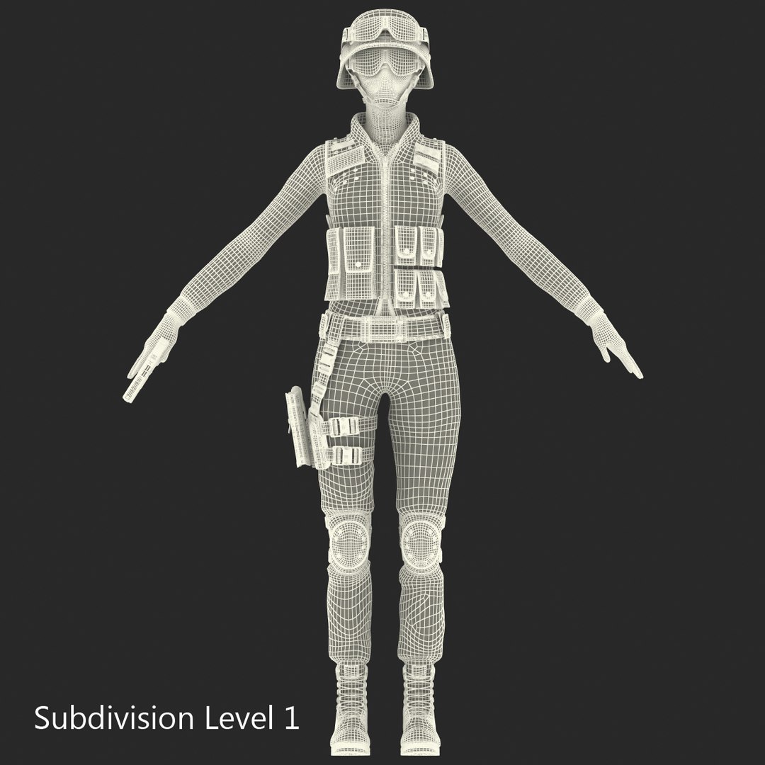 3d Swat Woman Uniform Modeled Model