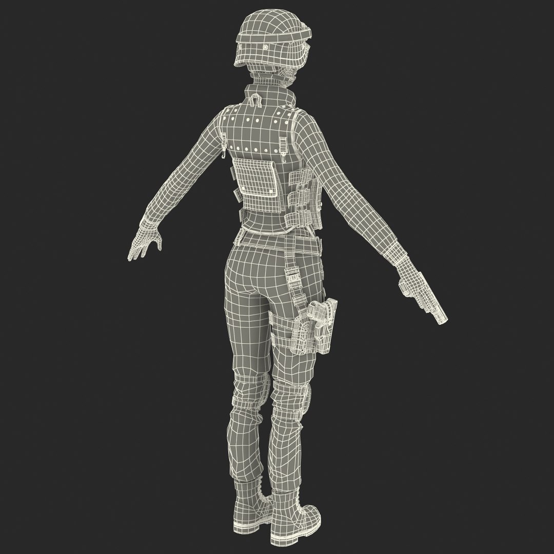 3d Swat Woman Uniform Modeled Model