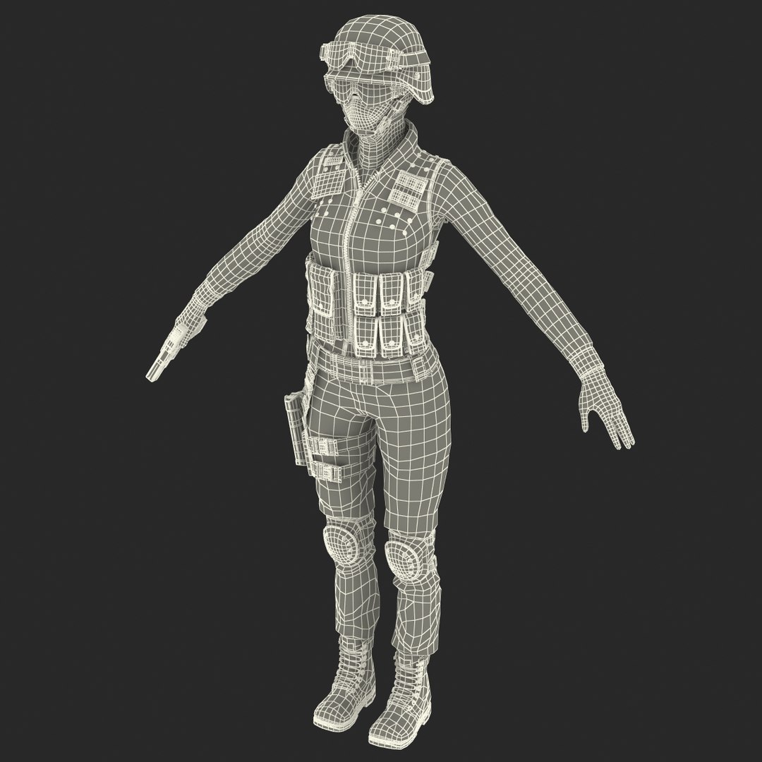 3d Swat Woman Uniform Modeled Model
