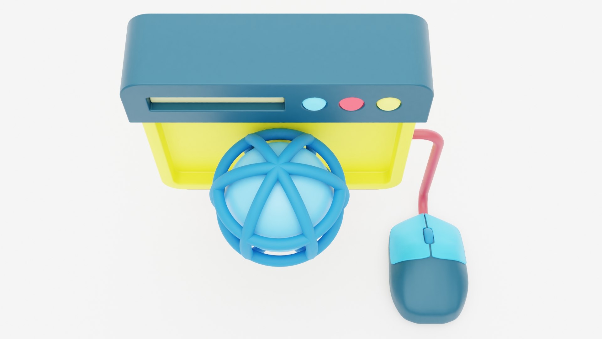 Internet Browser 3d Icon Represented With Computer Mouse And ...