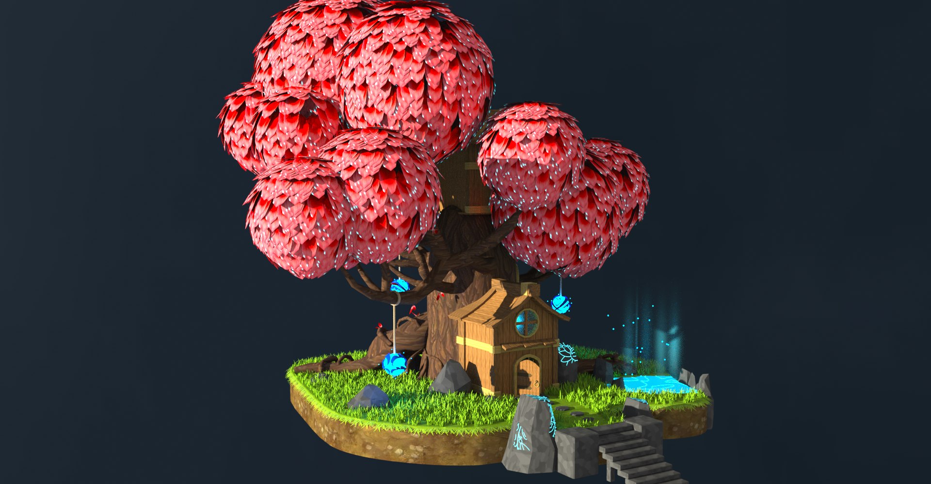 Cartoon Fantasy Elf Tree House 3D - TurboSquid 1408101