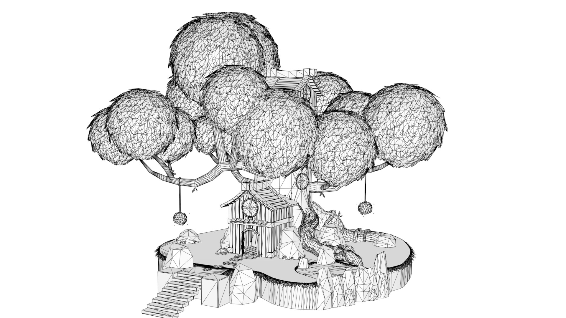 Cartoon Fantasy Elf Tree House 3D - TurboSquid 1408101