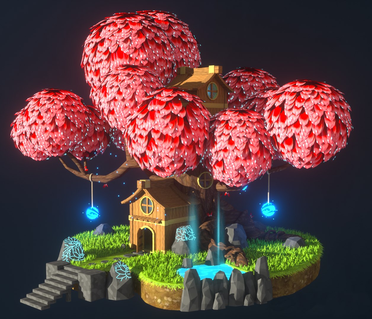 Cartoon Fantasy Elf Tree House 3D - TurboSquid 1408101