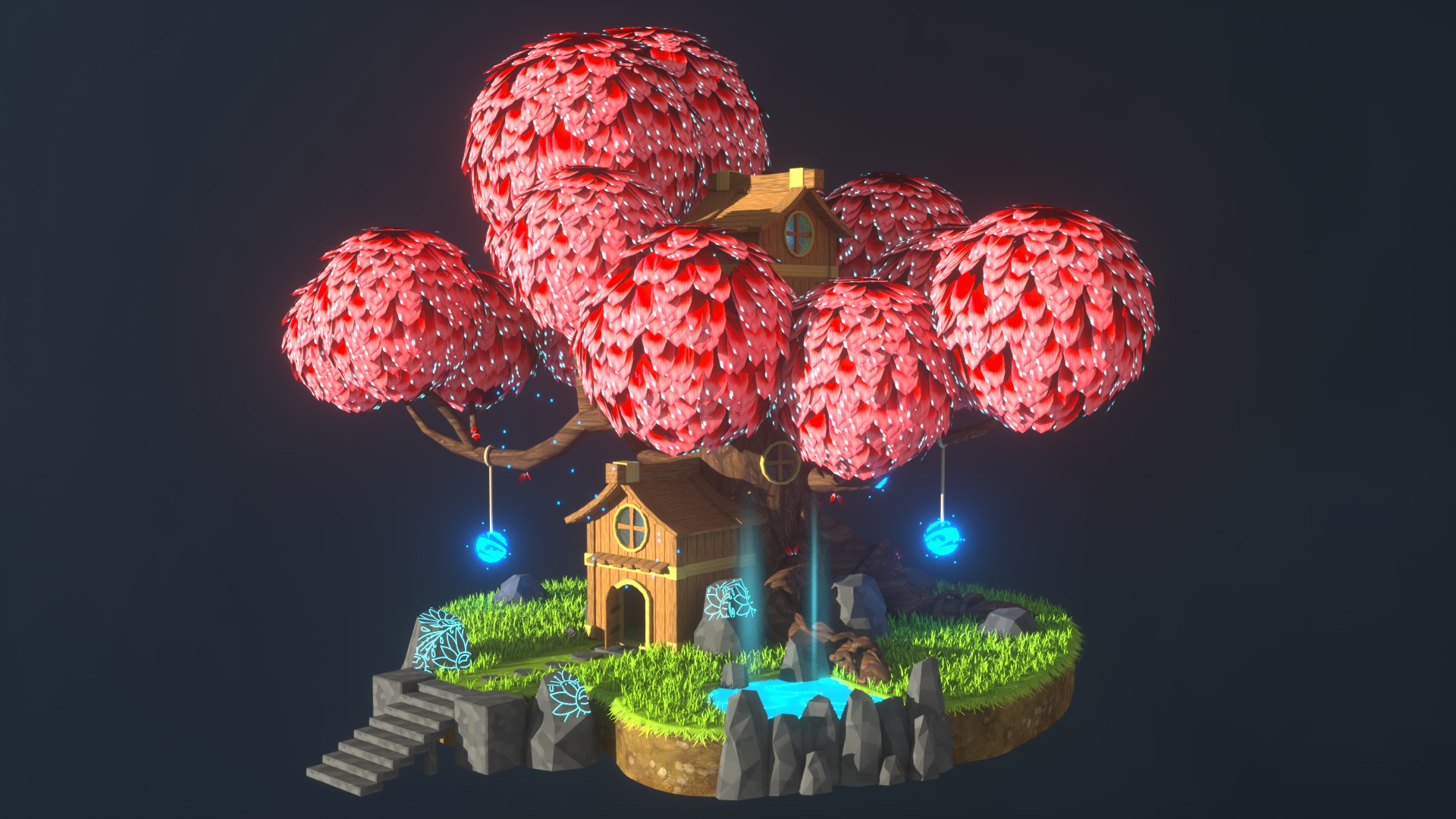 Cartoon Fantasy Elf Tree House 3D - TurboSquid 1408101