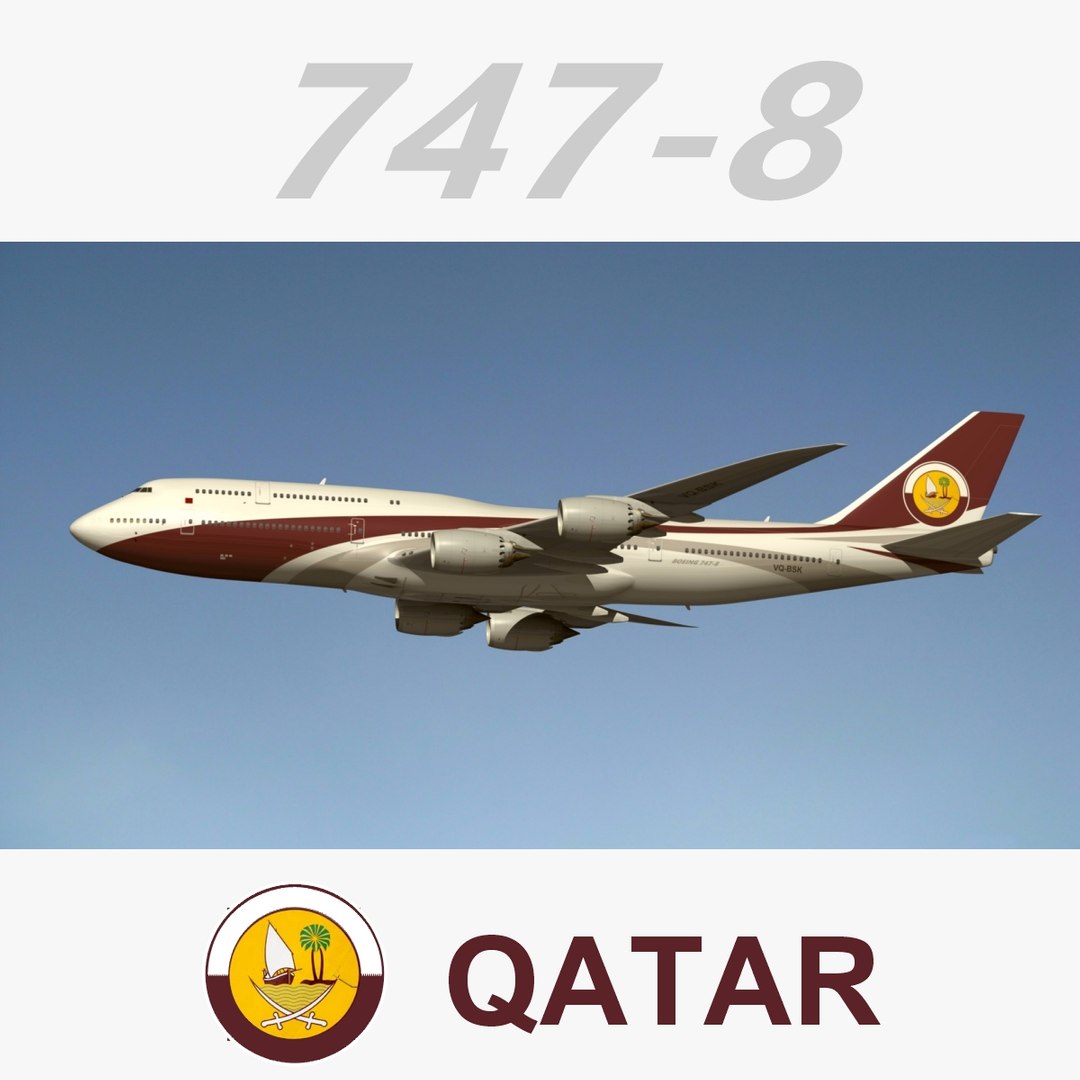 3d Boeing 747-8 Qatar