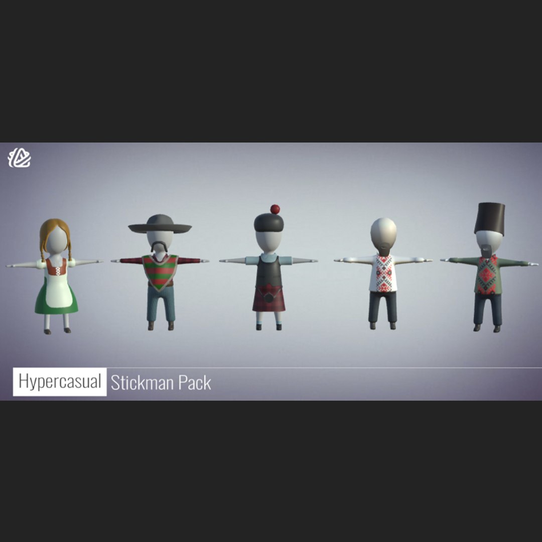 Lowpoly Stickman Pack - 3D Figure models model - TurboSquid 1984888