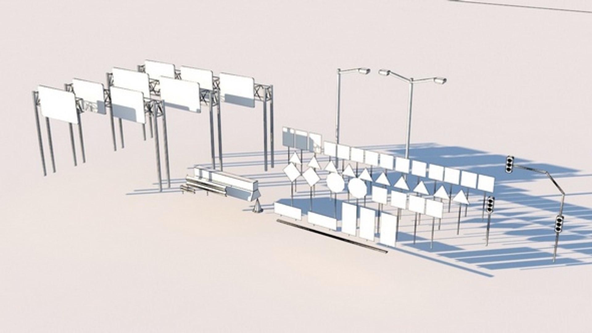 3D road pack modular kit model - TurboSquid 1248860