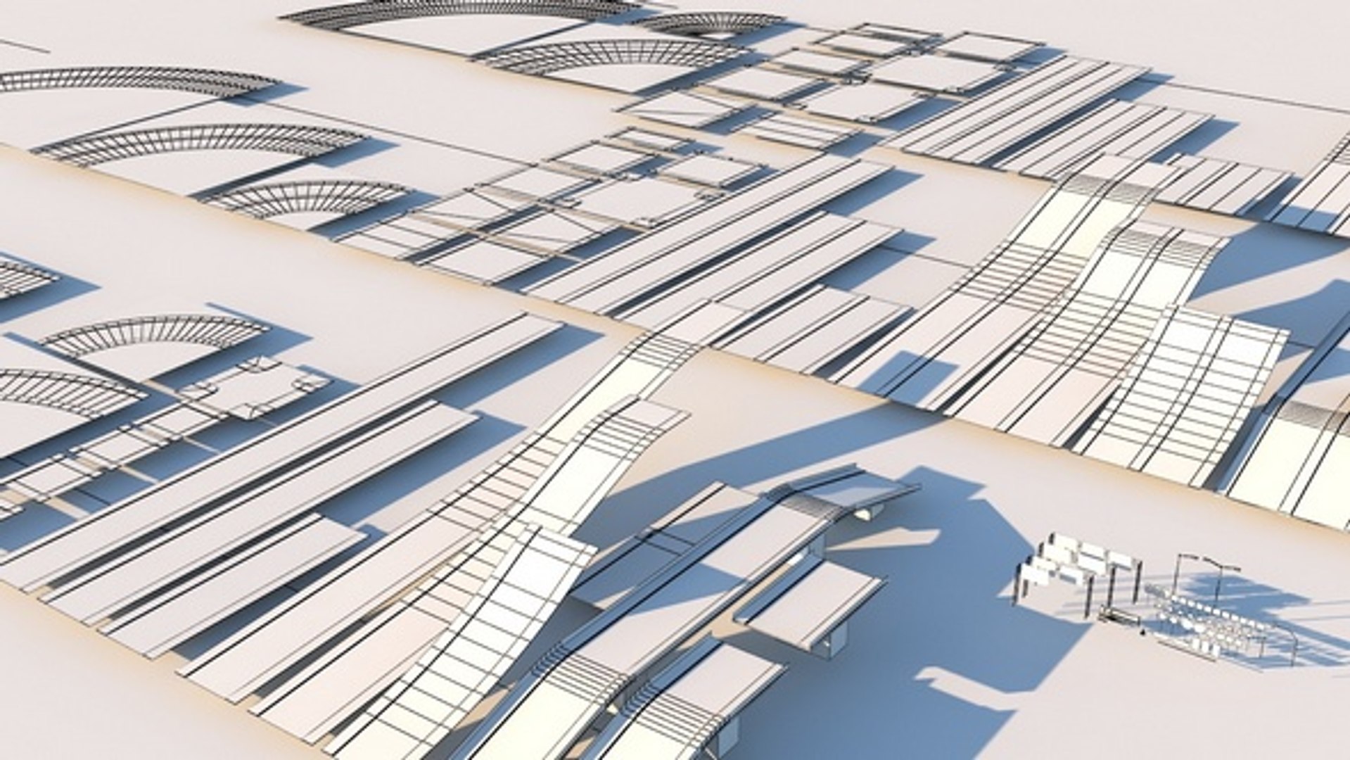 3D road pack modular kit model - TurboSquid 1248860