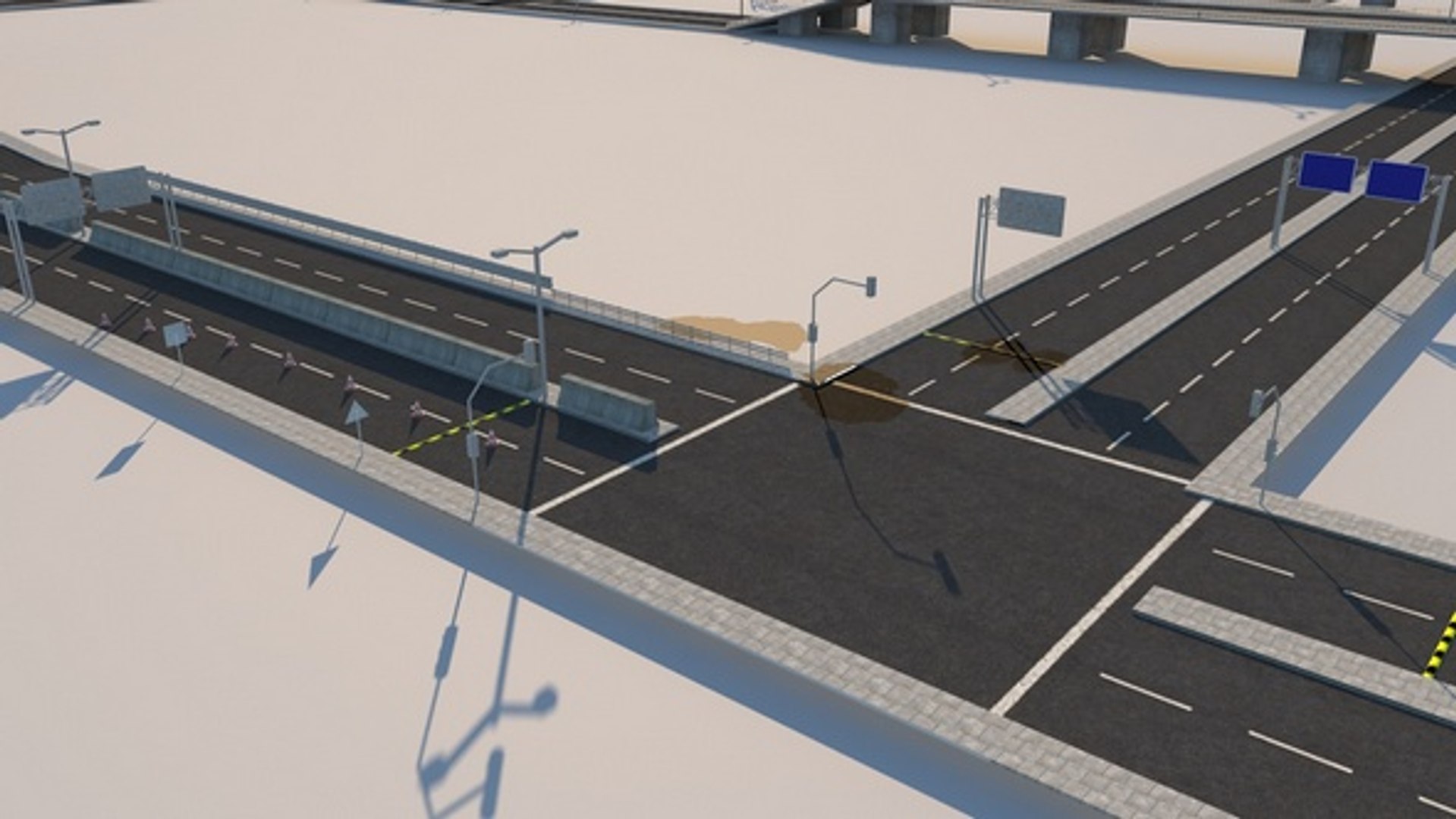 3D road pack modular kit model - TurboSquid 1248860