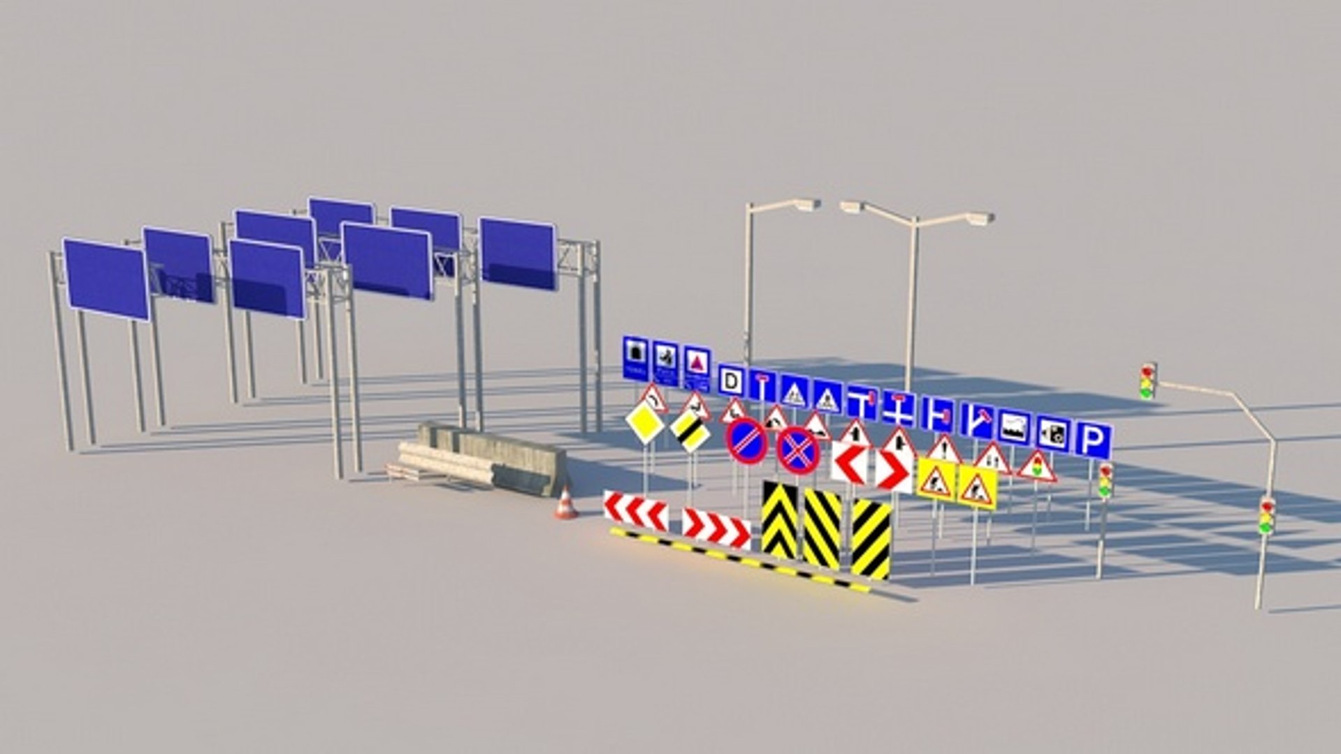 3D road pack modular kit model - TurboSquid 1248860