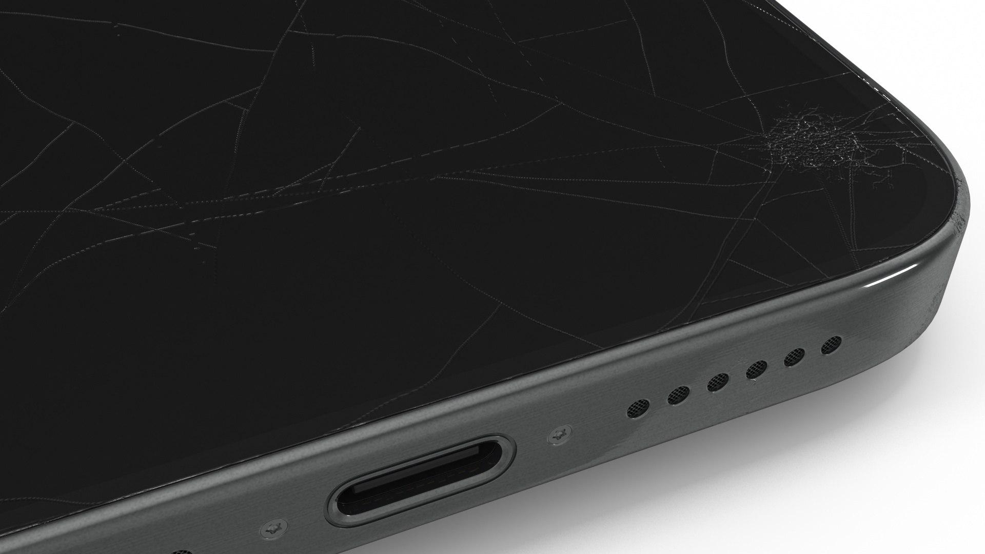 Black Titanium IPhone 15 Pro Max Cracked 3D - TurboSquid 2252646