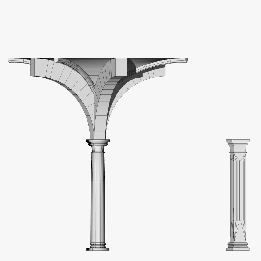 romanic vaulting column 5 3d model