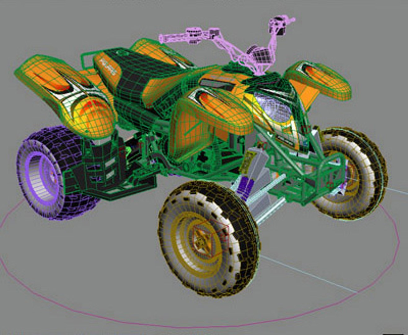 Polaris 500 Atv Quad 3d Model