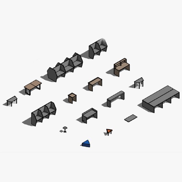 Modular tables - Revit family model 3D 모델 - TurboSquid 2005755
