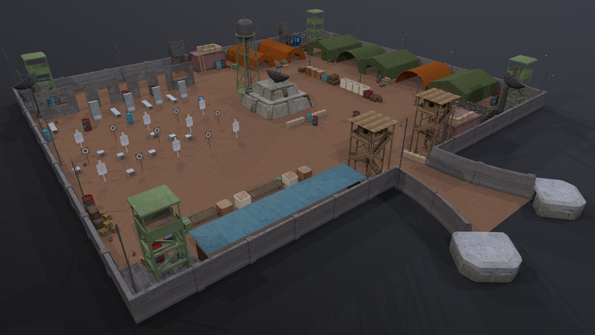 3D Low Poly Army Camp - TurboSquid 1763039