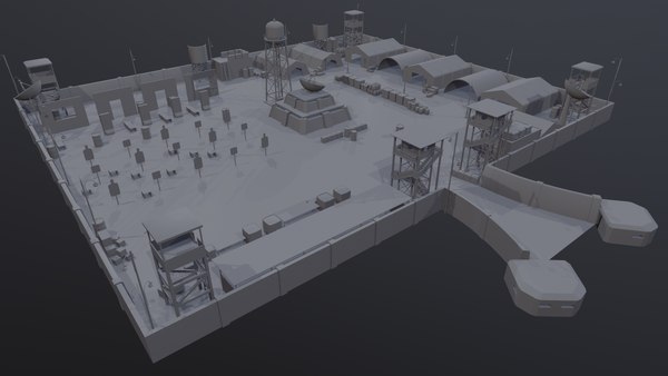 3D Low Poly Army Camp - TurboSquid 1763039
