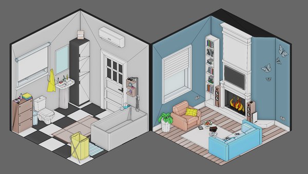 Low poly interior 7 3D model - TurboSquid 1780394