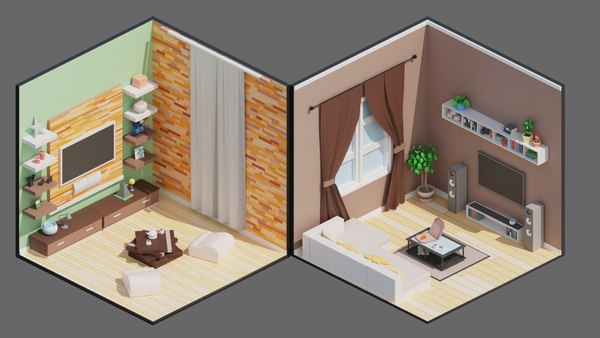 Low poly interior 7 3D model - TurboSquid 1780394