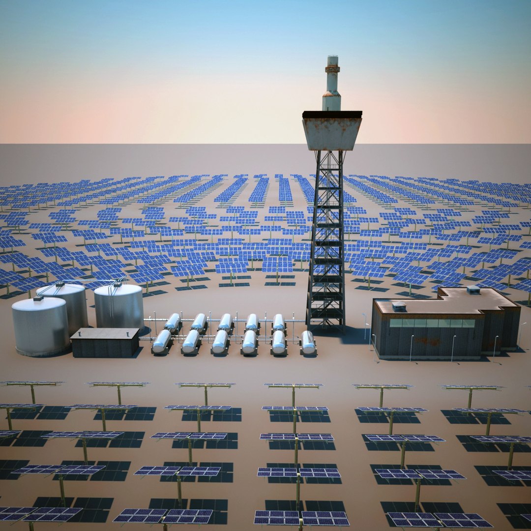 Solar Tower Mojave Desert 3d Model