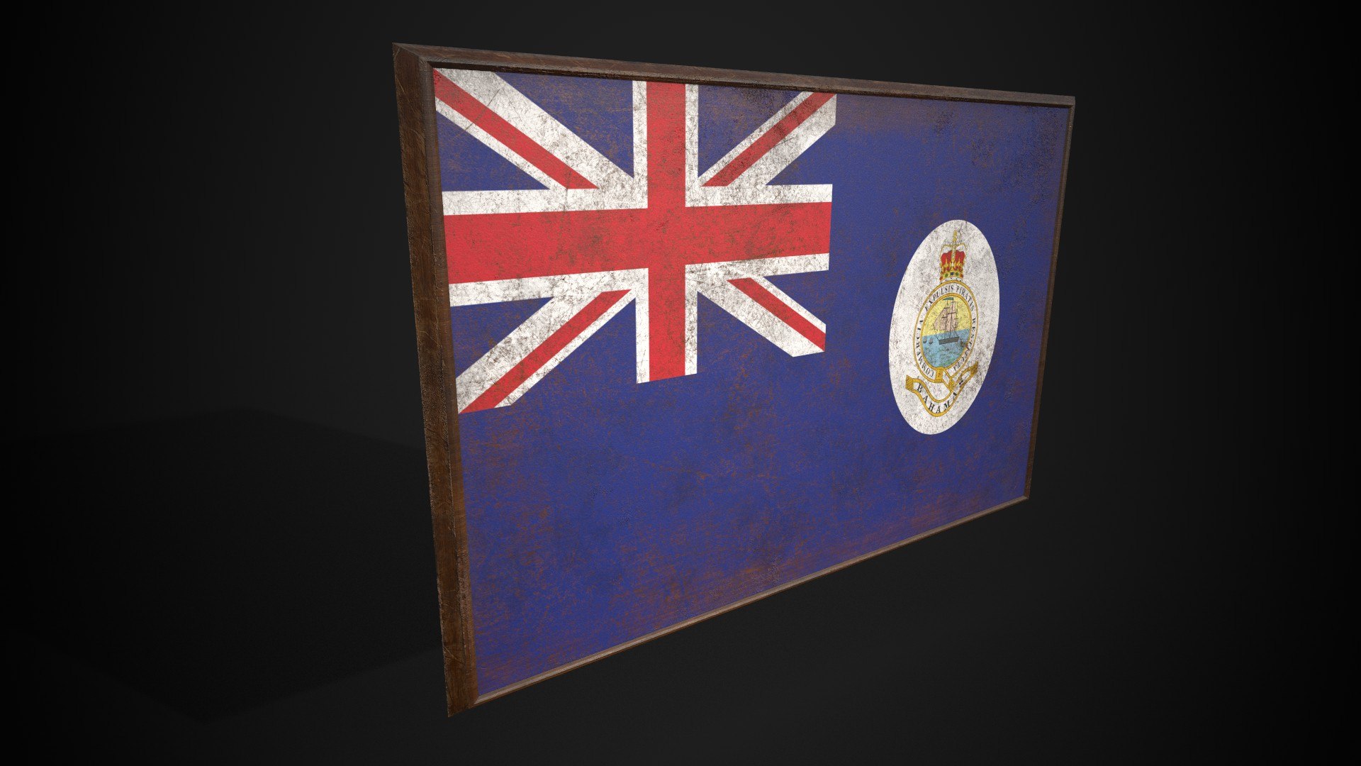 Old Picture Frame With Bahamas Flag - Game Ready Low-poly 3D Model 3D ...