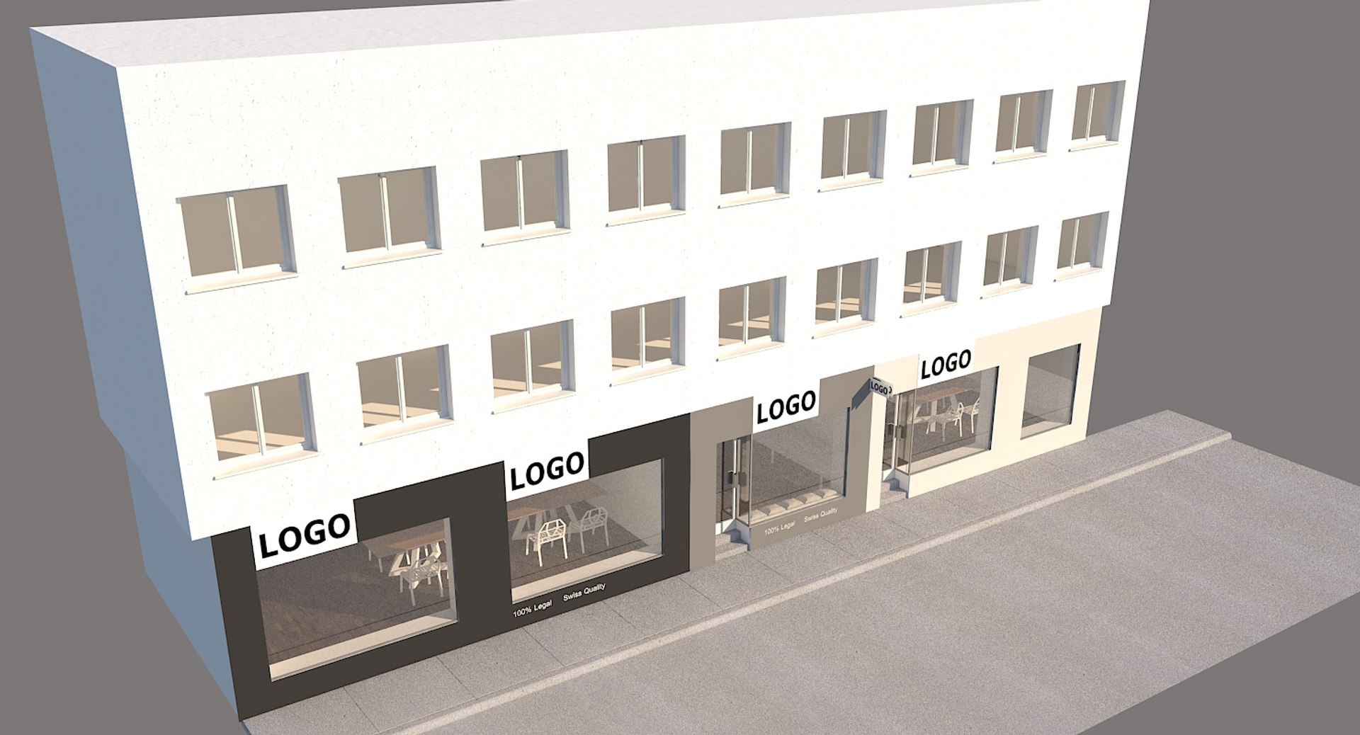 Line Stores Scene 3D Model - TurboSquid 1239084