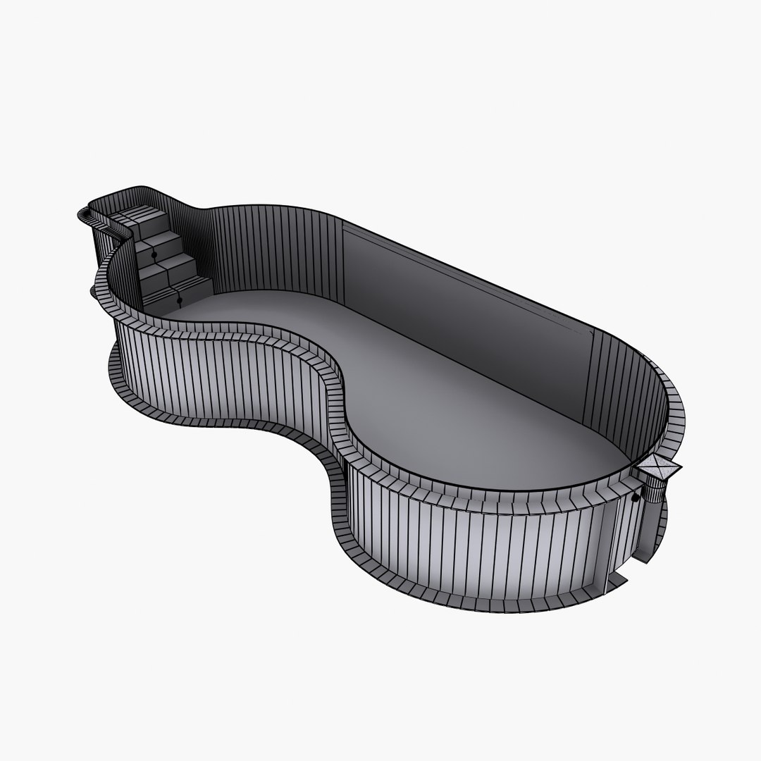 3d model garden swimming pool