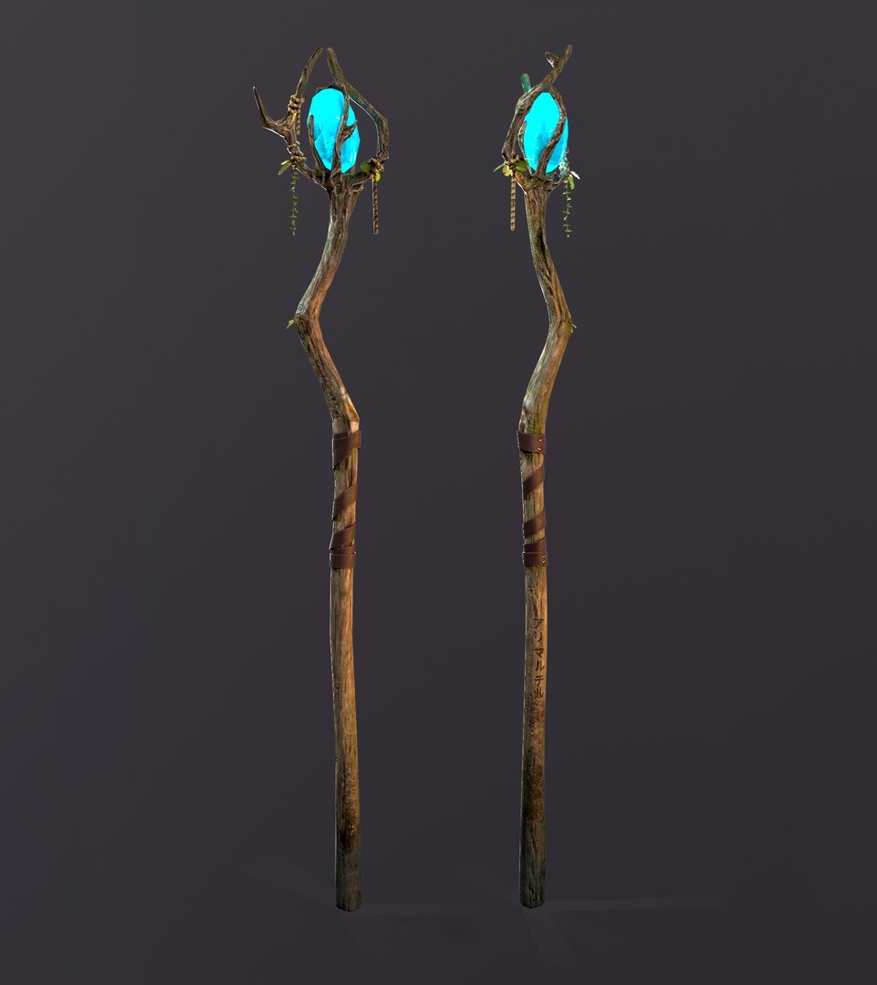 Magic Wooden Staff 3D Model - TurboSquid 2006732