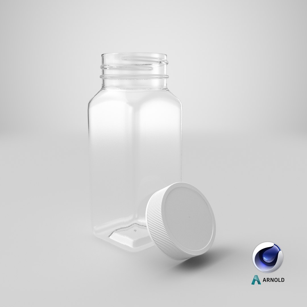 3D Plastic Square Bottle 4oz - TurboSquid 1656116