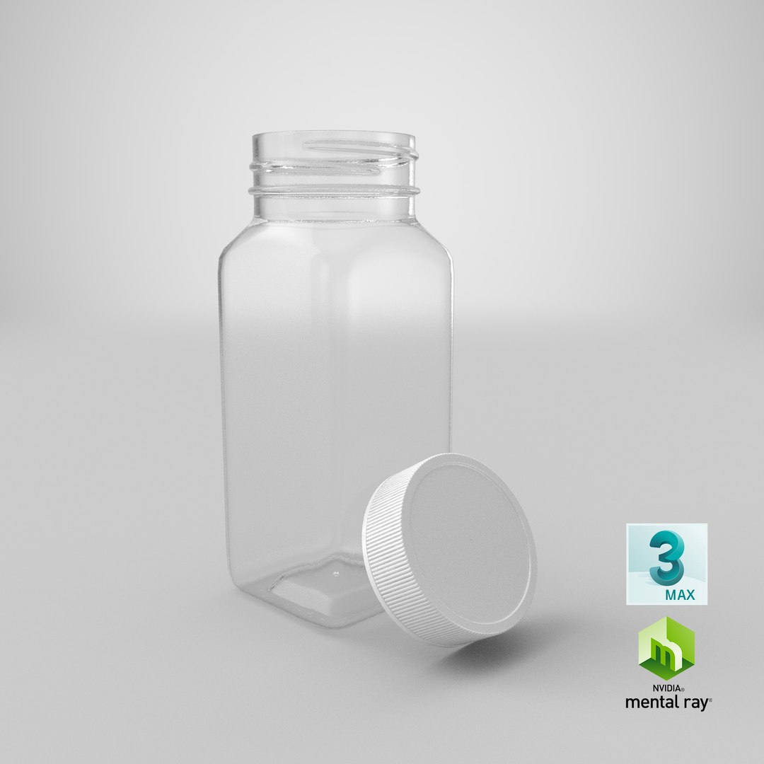 3D Plastic Square Bottle 4oz - TurboSquid 1656116