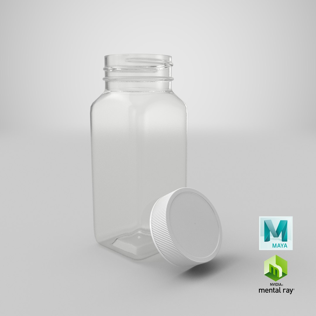 3D Plastic Square Bottle 4oz - TurboSquid 1656116