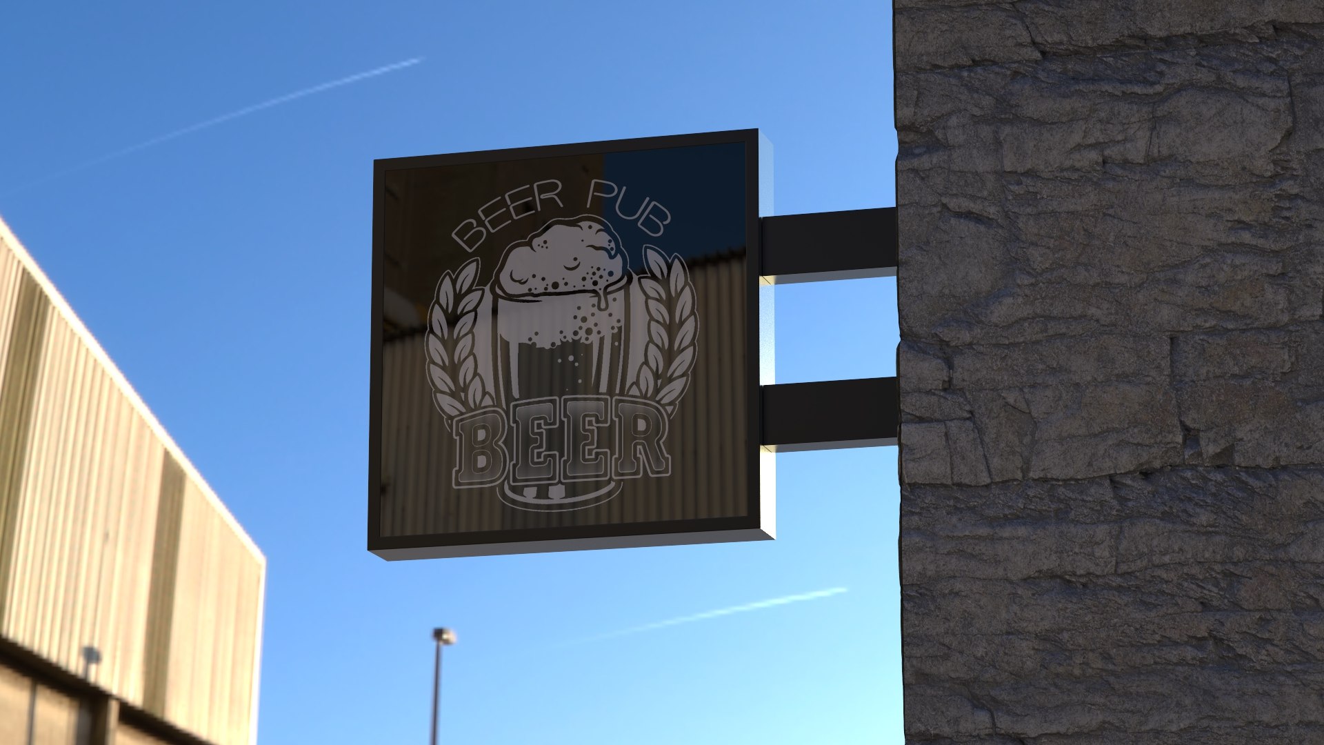 Outdoor Advertising Square Signboard 3D Model - TurboSquid 2210699