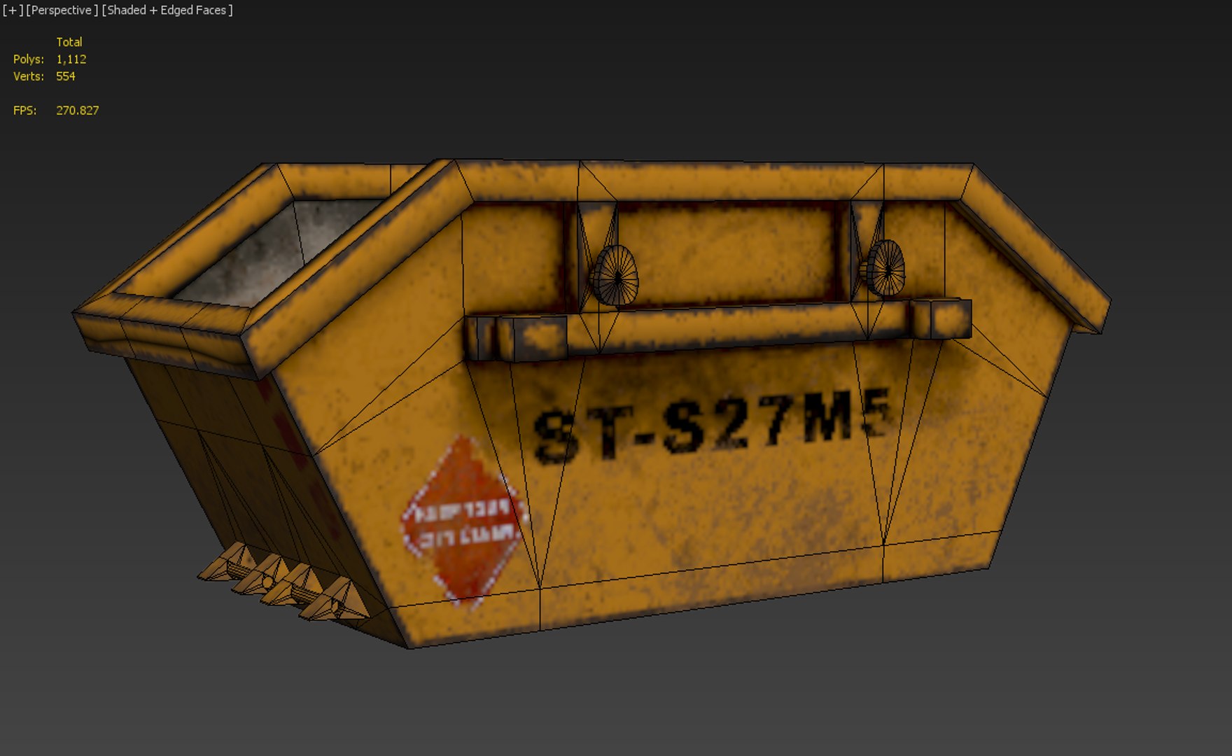 3d Model Dumpster Prop Industrial