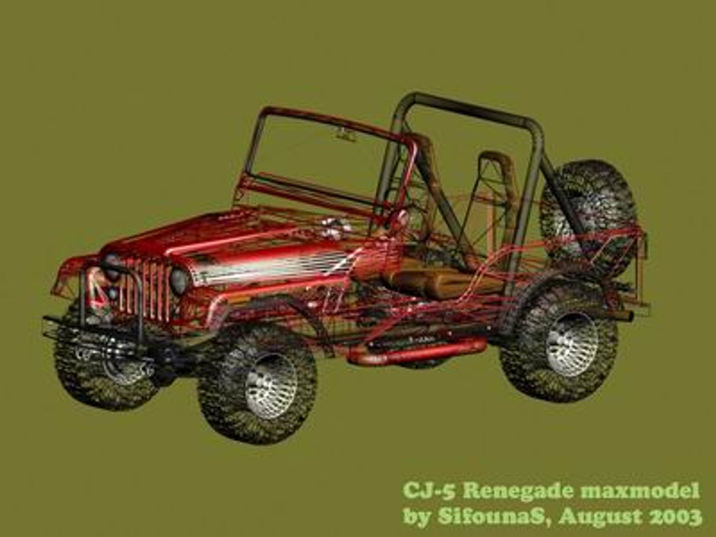 3d Renegade Jeep Model
