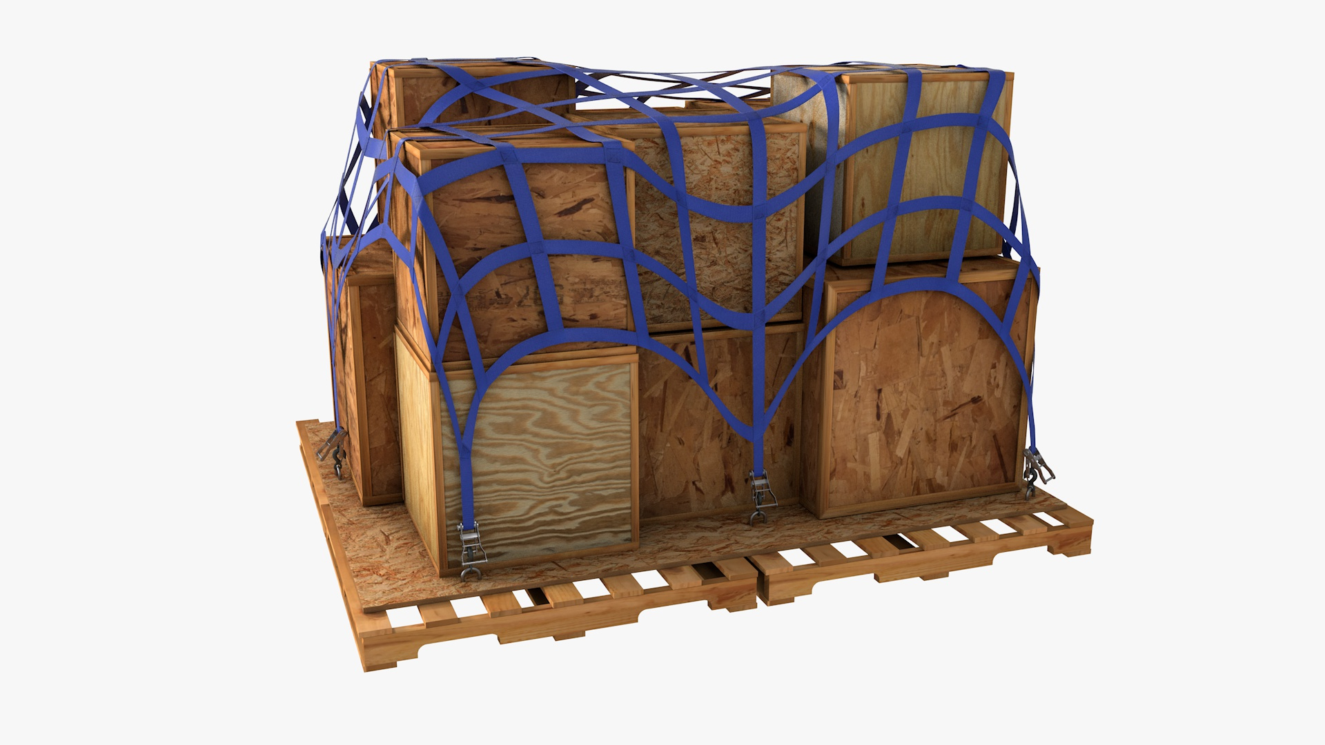 Cargo Net Tie Down Over Boxes 3D - TurboSquid 1812756