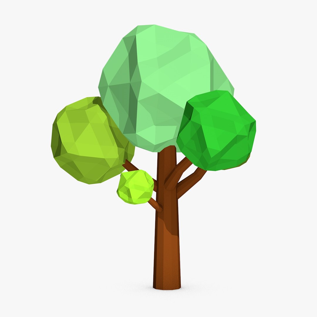 Cartoon Trees 3d Model