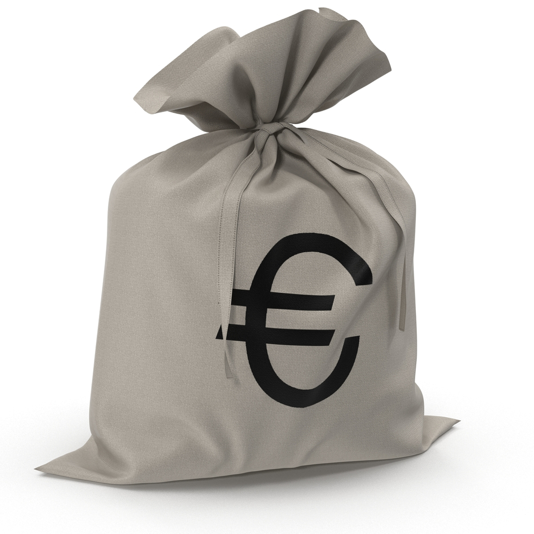 3d Model Euro Money Bags Modeled