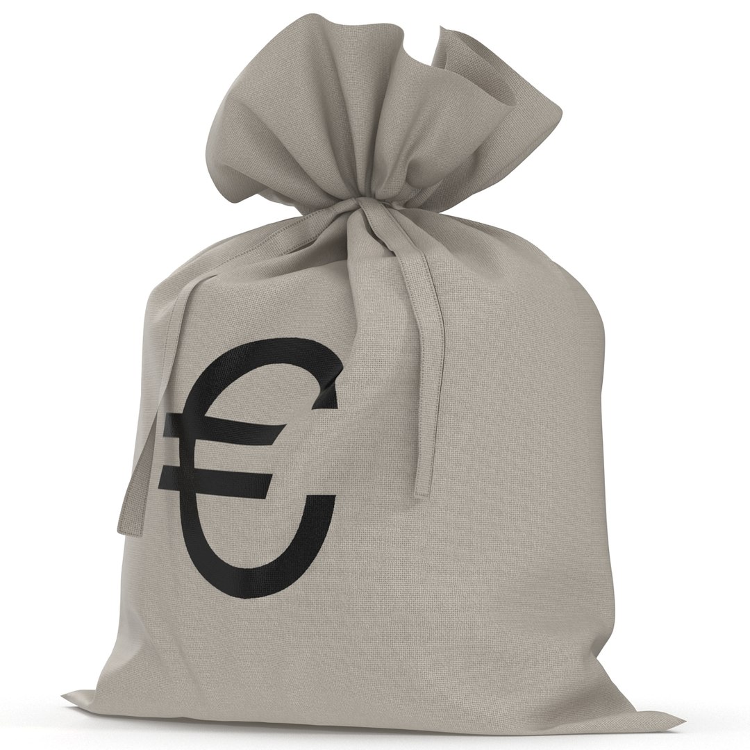 3d model euro money bags modeled