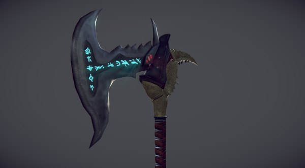 free runic axe 3d model