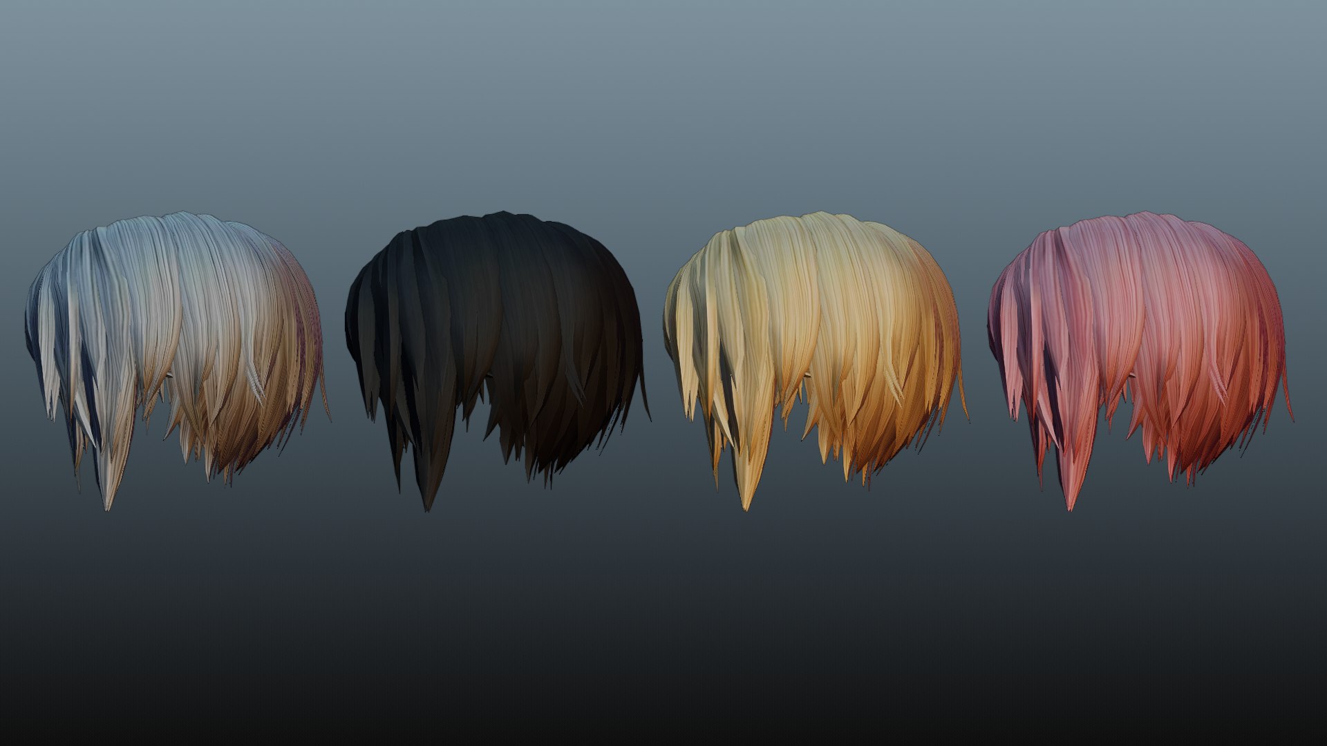 3D model Females hort hair low poly 4 colors - TurboSquid 2132698